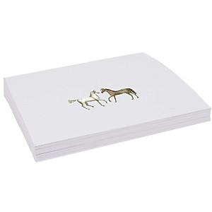 Two Horses Place Cards, Set of 25, Pre-cut and Scored - Wedding, Party, Dinner, and Special Events - Made in the USA