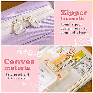 iSuperb Big Capacity Pencil Case Large Pencil Pouch Passport Bag Zipper Storage Cosmetic Makeup Bag Organizers for Women (Light Blue)