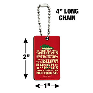 GRAPHICS & MORE National Lampoon's Christmas Vacation Jolliest Bunch Wood Wooden Rectangle Keychain Key Ring