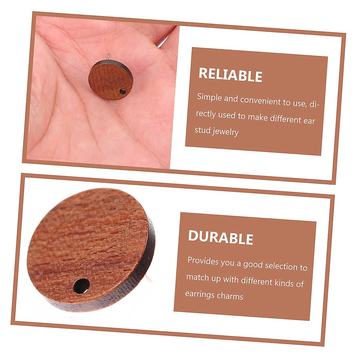 80 Pcs Accessories with Drop Earrings Wood DIY Stud Posts Jewelry Making Kit DIY Wood Stud Posts Earrings Material Earring Studs Jewelry Wood Posts Ear Stud with Hoop Earring Post