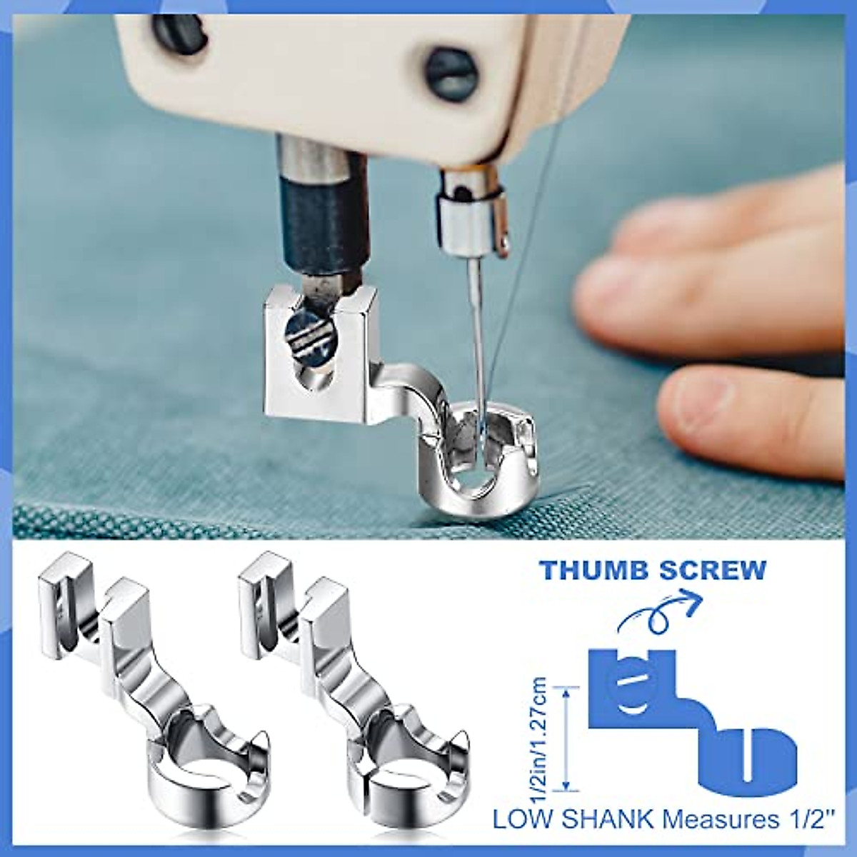 2 Pieces Low Shank Ruler Quilting Foot for Free Motion 1/4 Inch Thick Rulers, Ruler Quilting Pressure Foot Compatible with Singer Brother Kenmore Janome Baby Lock Pfaff Low Shank Sewing Machines