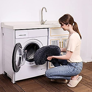 Bonteck Calming Dog Beds for Small Medium Large Dogs - Round Donut Machine Washable Dog Bed, Anti-Slip Faux Fur Fluffy Donut Cuddler Cat Bed, Multiple Sizes S-XL