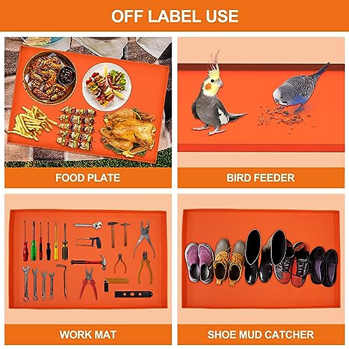 hoomdabox 28'' Griddle Silicone Protective Mat Cover for Blackstone 28 Inch Gas Griddle, Heavy Duty Food-grade Griddle Mats Cover Grill Protective Covers(Not fit 28XL/Pro Series), SG-002, Orange