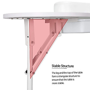 Yaheetech 37-inch Portable & Foldable Manicure Table Nail Desk Workstation with Large Drawer/Client Wrist Pad/Controllable Wheels/Carrying Case for Spa Beauty Salon White, 1 Count (Pack of 1)
