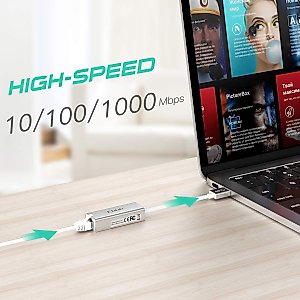 USB 3.0 Ethernet Wired RJ45 LAN Network Adapter 10/100/1000 for Desktop Laptop PC, Support Windows 10/8.1/8/7/Vista/XP Mac OS X