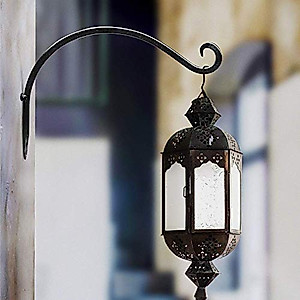 AJART Hanging Plant Hanger Outdoor: 12-Inch Metal Bird Feeder Wall Hooks - 4 Pieces Black Plant Bracket Hook for Hanging Flower Baskets