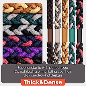 EasYoung 10pcs Braided Mens Hair Ties for Guys, for Buns Curly Thick Dense Hair Elastic Hair Ties For Men & Women, No Crease Hair Coils Hair Ties Men with Long Hair