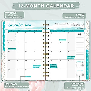 2024-2025 Planner - Planenr 2024-2025, July 2024 - June 2025, 2024-2025 planner weekly and monthly with Tabs, 6.4" x 8.5", Hardcover with Back Pocket + Thick Paper + Twin-Wire Binding - Green