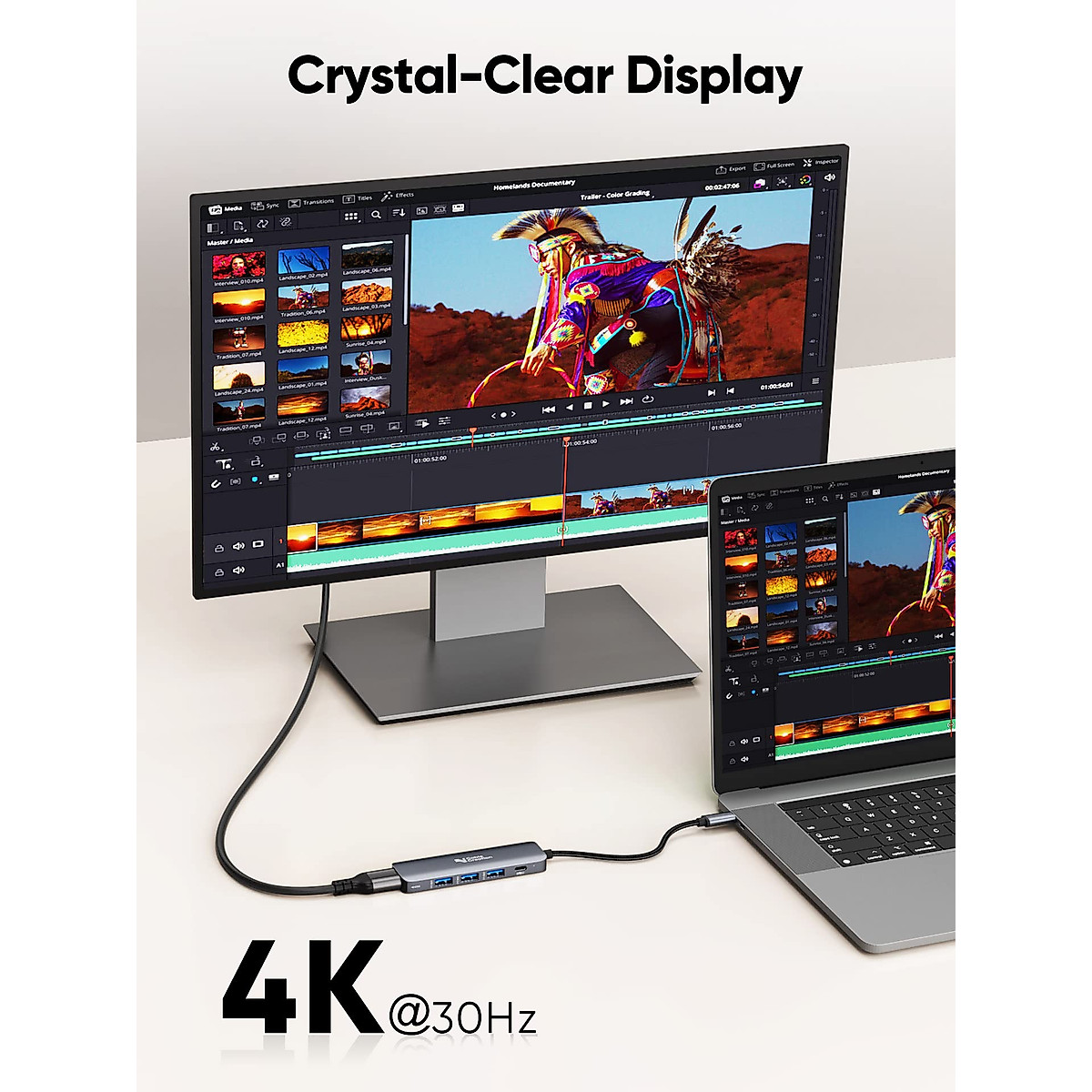 USB C Hub, CableCreation 5-in-1 USB C to HDMI Multiport Adapter, 100W PD, 3 USB 3.0 Ports for MacBook Pro, MacBook Air M1/M2, iPad Pro, Surface Pro, XPS