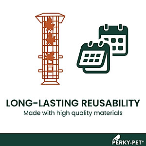 Perky-Pet 336-1SR Squirrel-Be-Gone Bird Feeder, 2LB Squirrel Proof Outdoor Wild Bird Feeder with Weight-Activated Perches