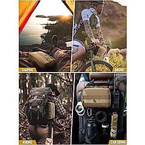 OneTigris Molle Pouch, Tactical Admin Pouch Belt EDC Tool Organizer Zippered Utility Waist Pack 7.5"x5"x2"(Camocolor)