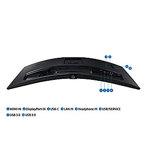 SAMSUNG 34” ViewFinity S65UA Series Ultrawide QHD Curved Monitor, HDR10, 100Hz, 350 nit, USB- C, Adjustable Stand, Intelligent Eye Care, LS34A650UBNXGO, Black