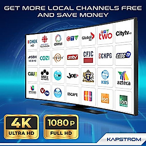 KapStrom 4K HDTV Antenna [Early Release 2023 Chipset] Antenna w/Long Range 300 Miles Reception; Indoor/Outdoor Power Amplifier for Signal Boost; 29.5 ft Coax Cable; Supports All Digital TV Formats