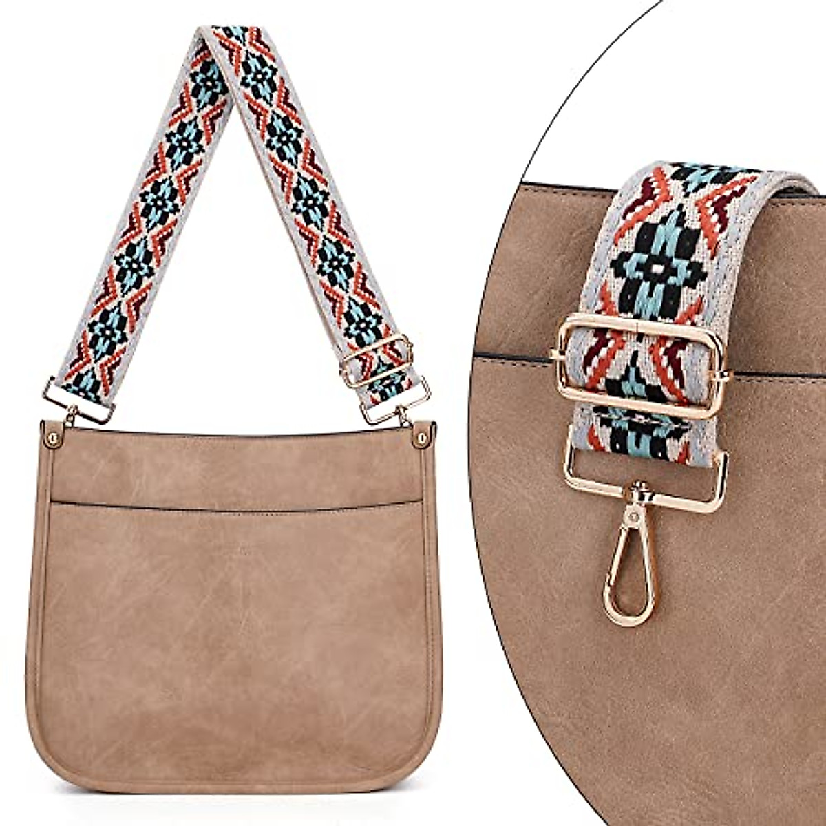 HKCLUF Wide Purse Strap Women Guitar Strap Purse For Women Adjustable Replacement Straps for Handbags Crossbody Shoulder Bucket Bag Replacement Belt