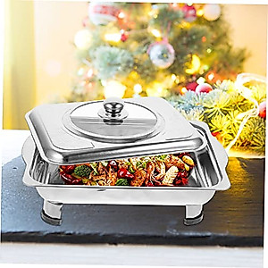 Zerodeko 3 Pcs Buffet Tray Stainless Steel Bread Pan Snack Trays Dessert Tray Buffet Warmer Dish Chafing Dish Buffet Set Drinks Server Plate Food Holding Plate Rectangular Plate Dish Tray