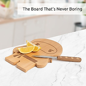 NEW!! Cutting Board & Knife Set by OTOTO - Wooden Cutting Boards for Kitchen - Housewarming Gift, Small Cutting Board Wood, Funny Kitchen Gadgets, Cooking Gifts (Ninja)