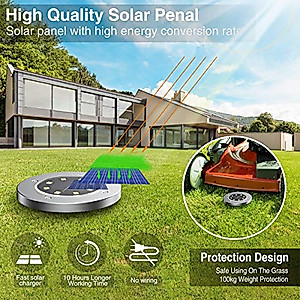 MAPLEZ Solar Ground Light 8 LED Solar Outdoor Lights Disk Light Waterproof for Garden Yard Patio Pathway Lawn Driveway Walkway 8 Packs Warm White