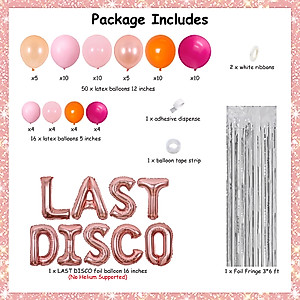 Last Disco Bachelorette Party Decorations, 60s 70s Retro Disco Boho Bachelorette Party Decorations - Balloon Garland Arch with Foil Fringe Balloons