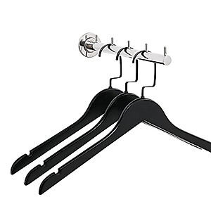 SCDGRW 2 Pcs Wall Mounted Clothes Hanger Rack, Stainless Steel Hook Holder, Space Saving Clothing Hanging System Closet Storage Organizer Drying Rack Coat Hook for Bathroom, Bedroom, Laundry Room