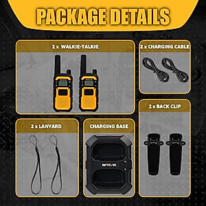 Retevis RB48 Waterproof Walkie Talkies,Heavy Duty Two Way Radio,Shock-Resistant,Vibration Call,USB-C,SOS,2000mAh,NOAA,2 Way Radio for Outdoor (2 Pack)