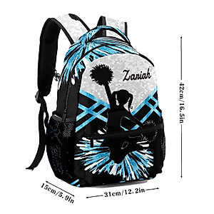 Deven Cheerleader Girl Black White Blue Personalized Kids Backpack for Boy/Girl Teen Primary School Daypack Travel Bag Bookbag