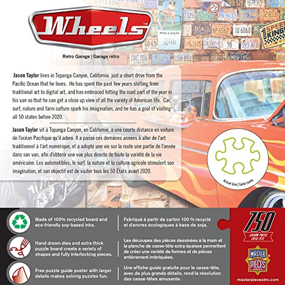 MasterPieces 750 Piece Jigsaw Puzzle for Adults, Family, Or Kids - Retro Garage - 18"x24"