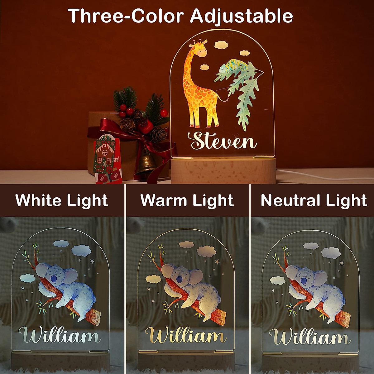 NABYSHOP Custom Night Light Personalized Baby Night Light for Nursery, Personalized Gifts for Kids Birthday Gift, Night Light for Girls and Boys, Lamp Kids' Bedroom Decoration