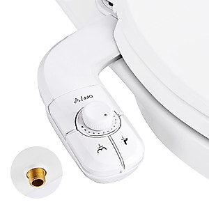 Arofa Bidet Attachment for Toilet, Self-Cleaning, Dual Nozzle Bidet Toilet Seat, Ultra-Slim Bidets for Existing Toilets, Non-Electric, Adjustable Water Pressure, Feminine & Rear Wash (White)