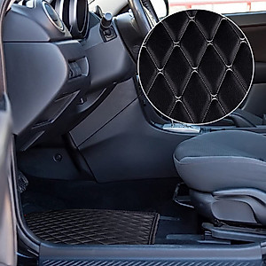 Quilted Leather Fabric Fabric,Zcargel 155cmx100cm PVC Leather Quilted Fabric Quilted Leather Fabric Cuttable Car Floor Mat Fabric Sponge Faux Leather Fabric for Car/Boat/Clothing/Sewing/Furniture