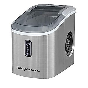 Frigidaire EFIC103-AMZ-SC Counter Top Maker with Over-Sized Ice Bucket, Stainless Steel, Self Cleaning Function, Heavy Duty, Stainless