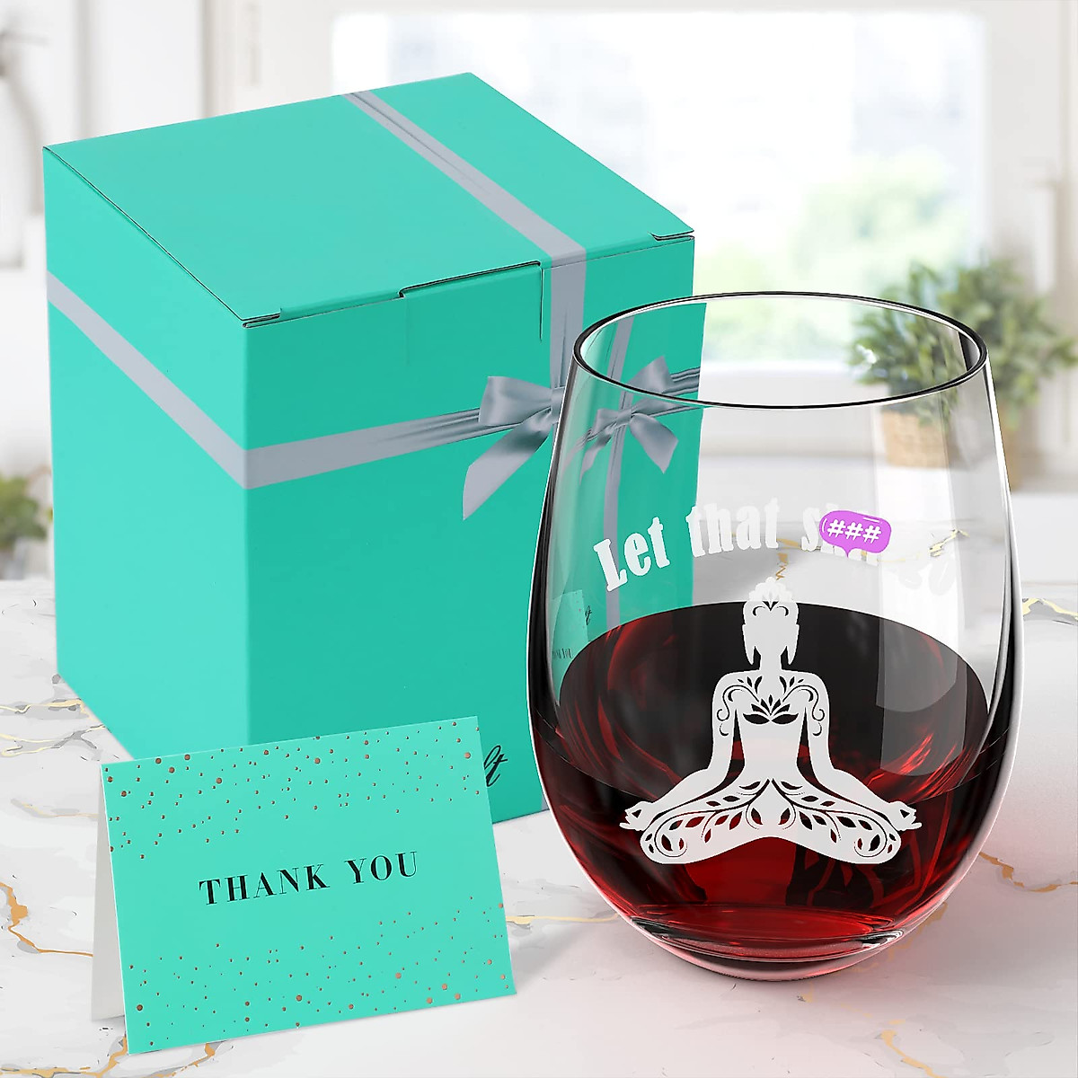 Funny Wine Glasses - Stemless Funny Wine Glasses for Women, Cute Wine Glass for Best Friend Gag Gift, Stemless 17oz with Gift Box, White Elephant Gifts for Hilarious Party, Event, Hosting Fun