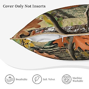Augenstern Zippered Pillow Protectors Cover Case Camo-Hunting-Tree Decorative Throw Pillow Cover Square Cushion Case 16"X16"