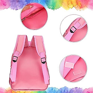 Frienda Custom Personalized Sublimation Backpack Preschool Kindergarten Kid Toddler School Backpacks for Girls Boys, 13.3 x 10.6 Inch (Pink)