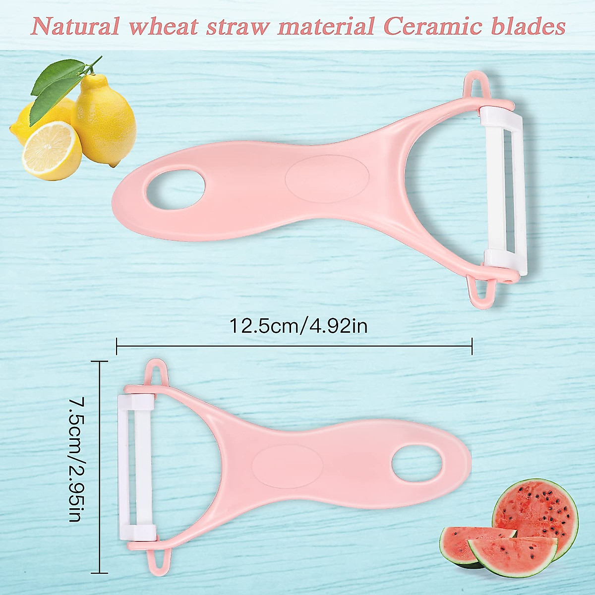 7 Pieces Ceramic Peeler Plastic Children Kitchen Knife Set, Nylon Kitchen Knife Set Ceramic Y Peeler Children's Safe Knife for Cooking Home Kitchen Vegetables Fruits Salad Cake Lettuce Bread Kids