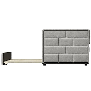 n/a Twin Size Bed Frame for Living Room Daybed with Trundle Upholstered Daybed Home Furniture Moder