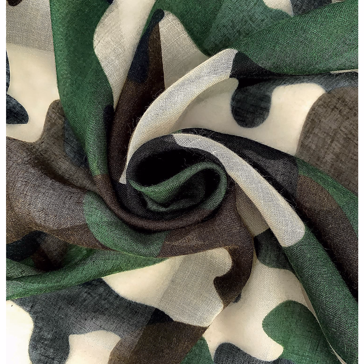 GERINLY Scarves - Lightweight Travel Scarf Camouflage Print Shawl Wrap Army Sport Fan Accessories (Army Green)