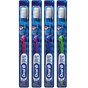 Oral-B Indicator Ortho Toothbrush, Trimmed for Braces, 35 Soft (Colors Vary) - Pack of 4