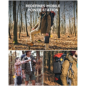 Egretech Portable Power Station 300W, Plume 300W 260Wh Solar Generator with 100W PD, Up to 6 Devices & 500W Power Output, Outdoor Power Station with LED Light for Camping/Home Use/Emergency