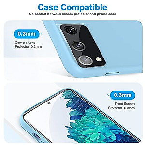 OMOTON [3+2 Pack] Samsung Galaxy S20 FE 5G Screen Protector & Camera Lens Protector, Tempered Glass/Guide Frame/High Definition/9H Hardness