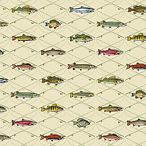 GRAPHICS & MORE Fish and Crossed Fishing Rods Gift Wrap Wrapping Paper Rolls
