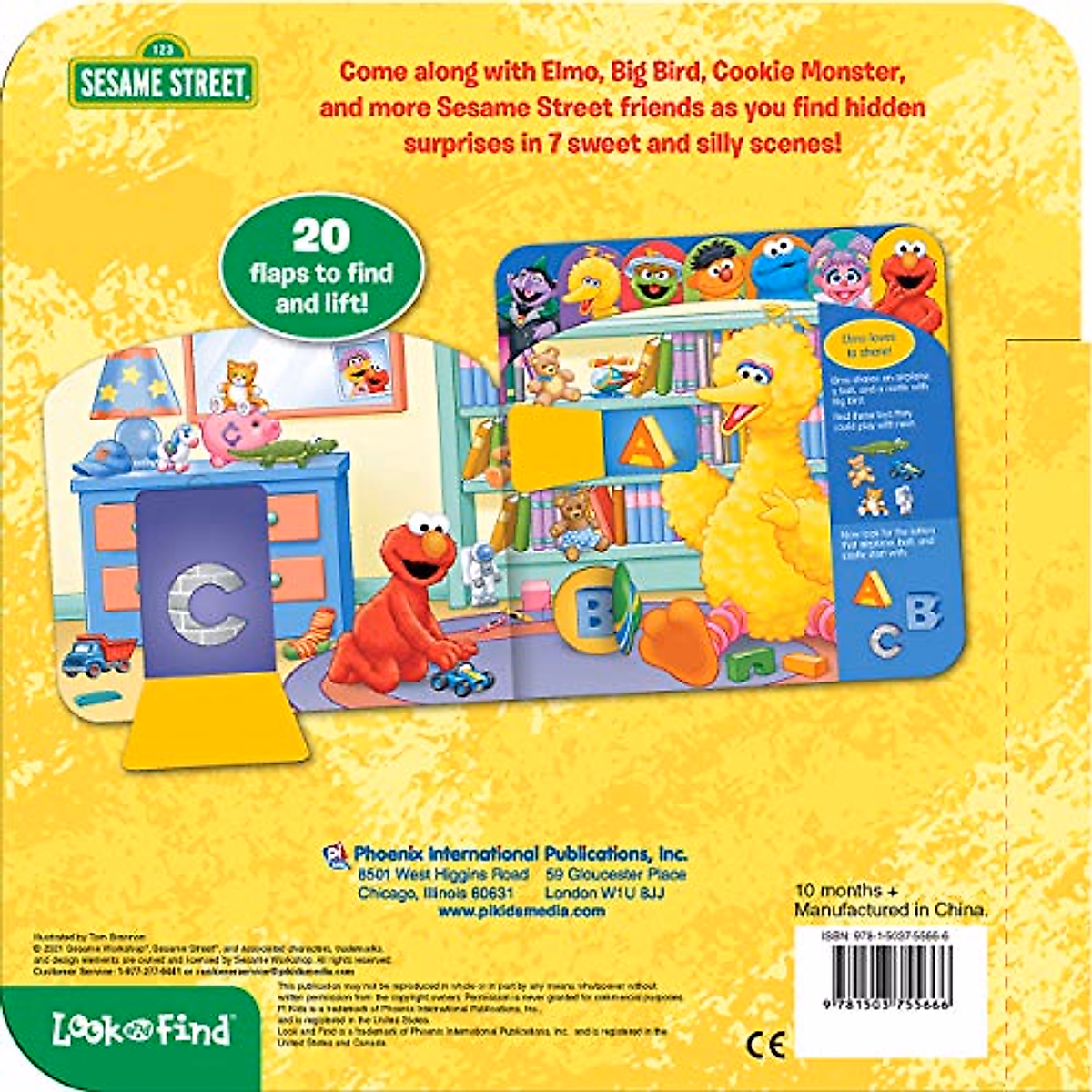 Sesame Street - Elmo, Big Bird, and More! - Lift-a-Flap Look and Find Activity Book - PI Kids
