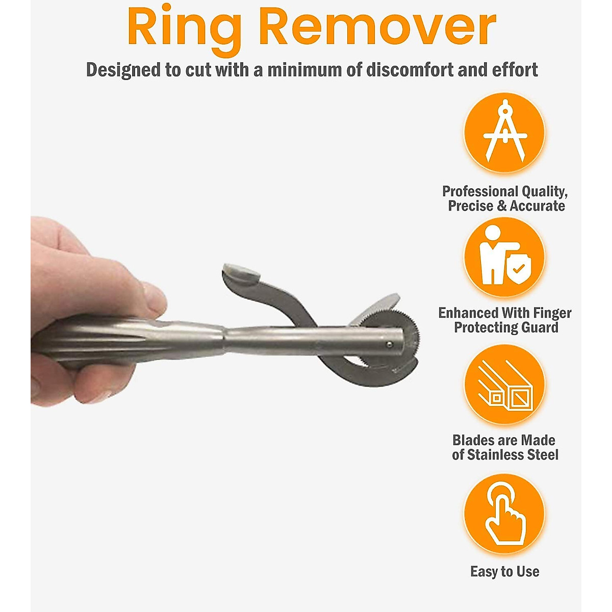 HEARTWELL Ring Cutter Tool and Band Remover, Stainless Steel Metal Cutting Blade and Finger Guard Protection, Emergency, Police, EMT, Fire Rescue, and Jeweler Device