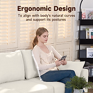 Real Relax 81.5'' Convertible Sectional Sofa Couch, 3 Seats L Shaped Linen Fabric Modular Sofa with Removable Pillows and Movable Ottoman, Beige