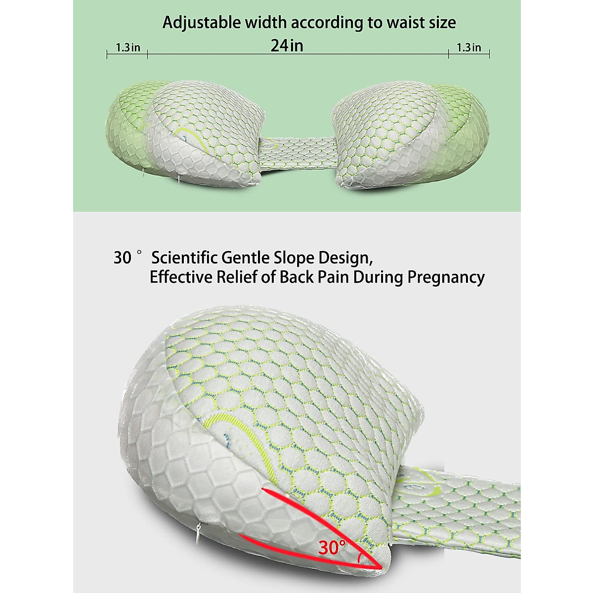 KAILE Pregnancy Pillows for Sleeping, Maternity Pillow for Pregnant Women with Detachable and Adjustable Pillow Cover - Support for Belly, Back, Legs, HIPS