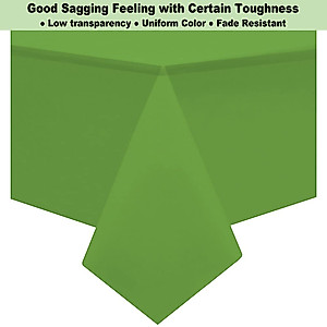 Plastic Lime Green Tablecloths 3 Pack Emerald Green Disposable Table Covers 54" x 108" Sage Green Table Cloths for Jungle Safari Dino Parties Birthdays Weddings, Fits 6 to 8 Foot Rectangle Tables