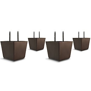 Choice Parts - 2 Inch Tall Triangle Walnut Brown Plastic Sofa Legs (Pack of 4 Replacement Feet)