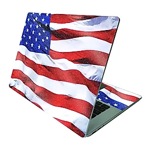MightySkins Glossy Glitter Skin Compatible with Microsoft Surface Laptop 4 15” - American Flag | Protective, Durable High-Gloss Glitter Finish | Easy to Apply and Change Styles | Made in The USA