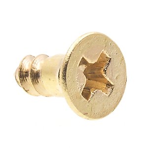 Prime-Line 9034476 Wood Screws, Flat Head, Phillips Drive, #6 X 3/8 In., Solid Brass (25 Pack)