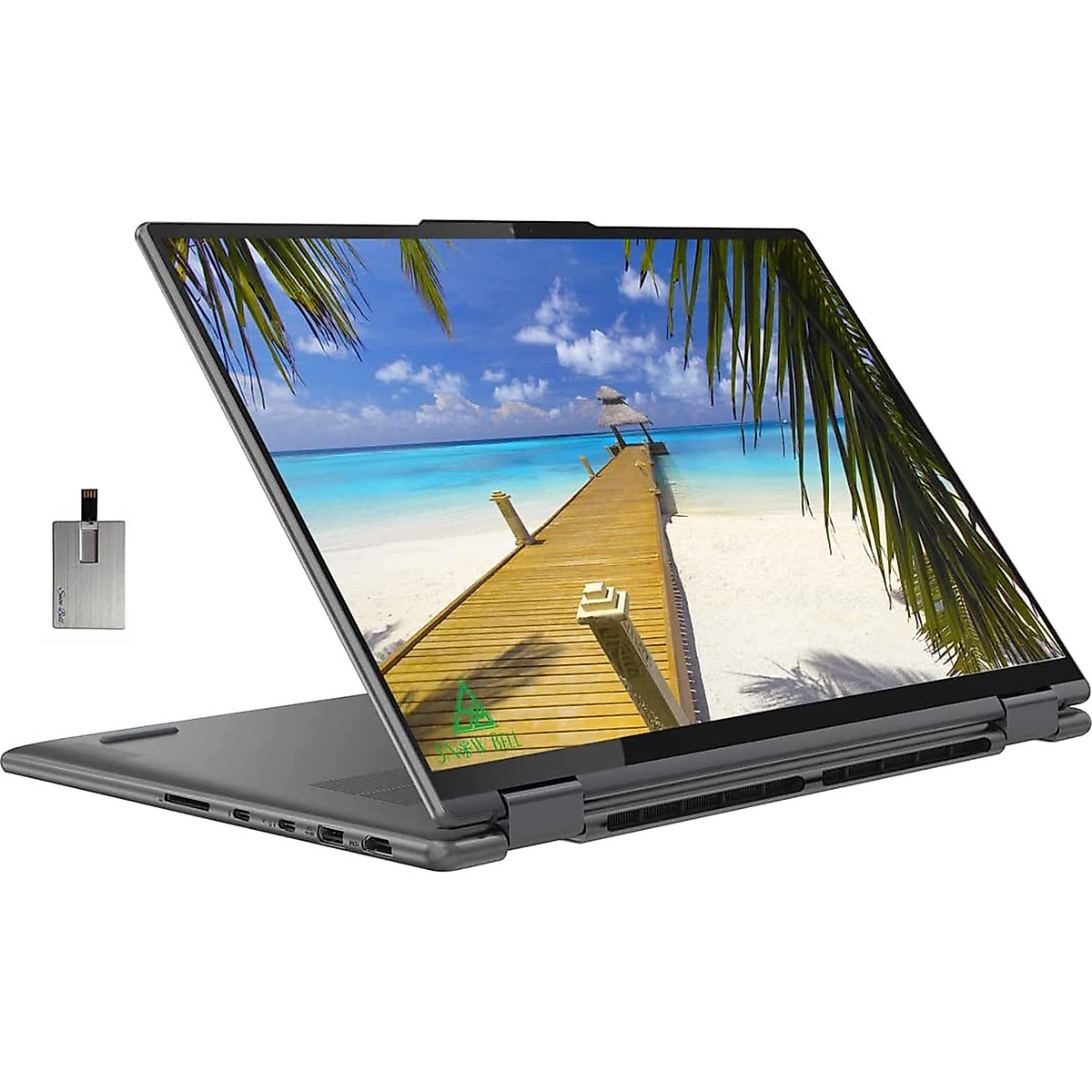 Lenovo 2022 Yoga 7i 2-in-1 360° 16" 2.5K Touchscreen Laptop, Intel Evo Platform Core i5 1240P, 8GB RAM, 512GB PCIe SSD, Intel Iris Xe Graphics, Backlit Keyboard, Win 11, Storm Grey, 32GB USB Card
