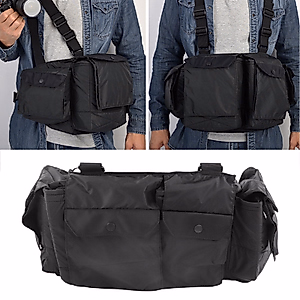 DAUERHAFT Black Lightweight Waterproof SLR Camera Bag with Extended Shoulder Strap Camera Bag for Photographer Shooting